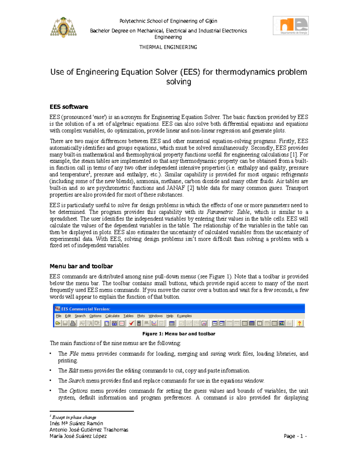USO Programa EES - Inés Mª Suárez Ramón Antonio José Gutiérrez ...