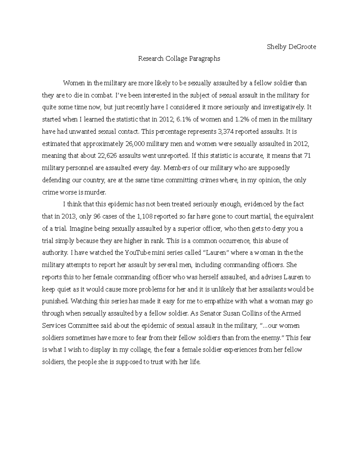 Research Collage Paragraphs - Shelby DeGroote Research Collage ...