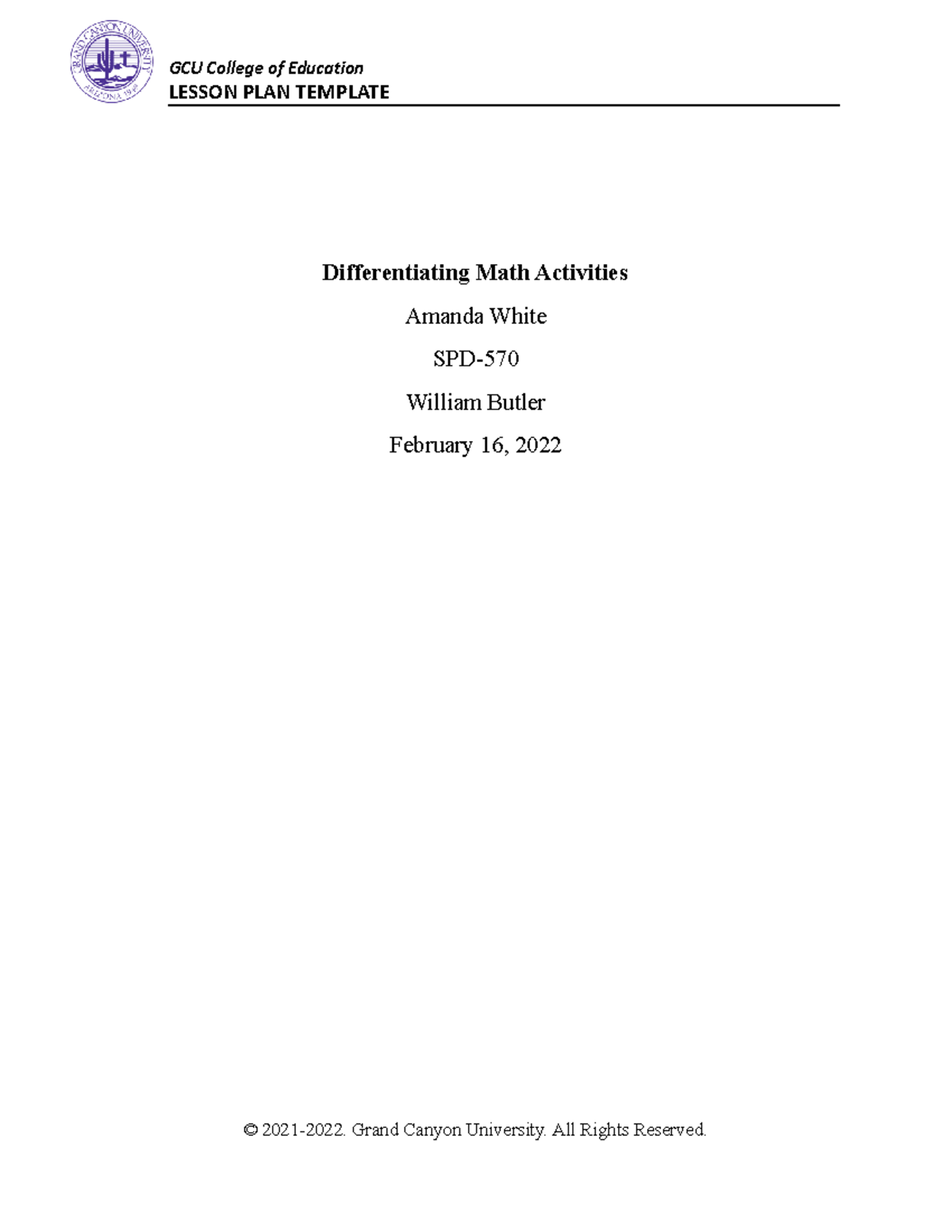 White Differentiation Lesson Plan - LESSON PLAN TEMPLATE ...