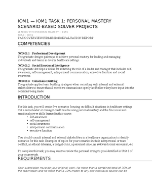 Personal Mastery Solver Studoc - Personal Mastery Scenario-Based Solver Projects Personal ...