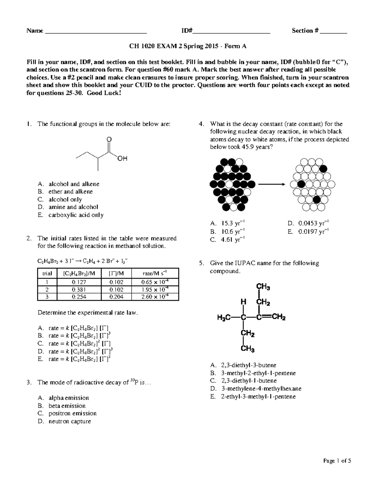 Exam2 practice guide - Name ______________________________ ID ...