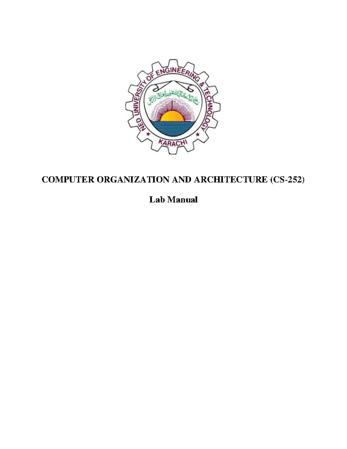 CAO LAB Manual - xcxcxc - COMPUTER ORGANIZATION AND ARCHITECTURE (CS ...
