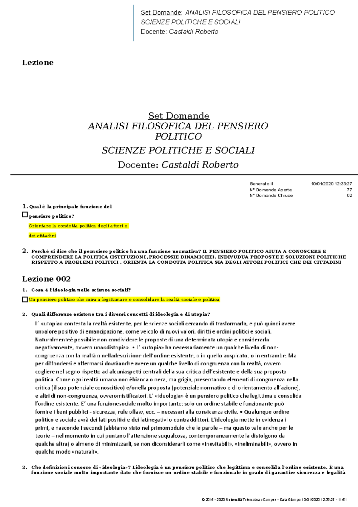 Analisi filosofica del pensiero politico - SCIENZE POLITICHE E SOCIALI ...