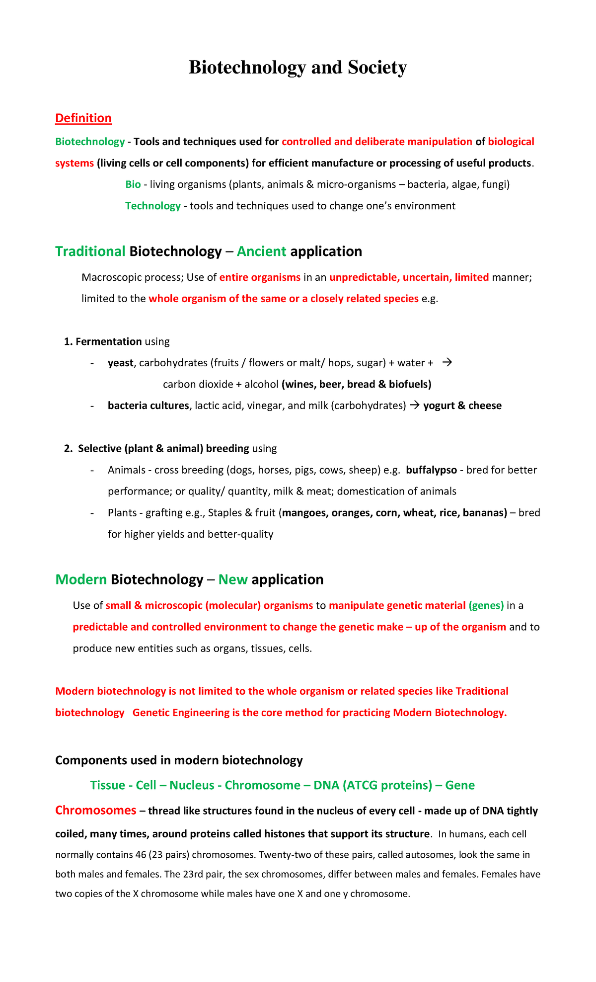 Biotechnology Notes - Biotechnology and Society Definition ...
