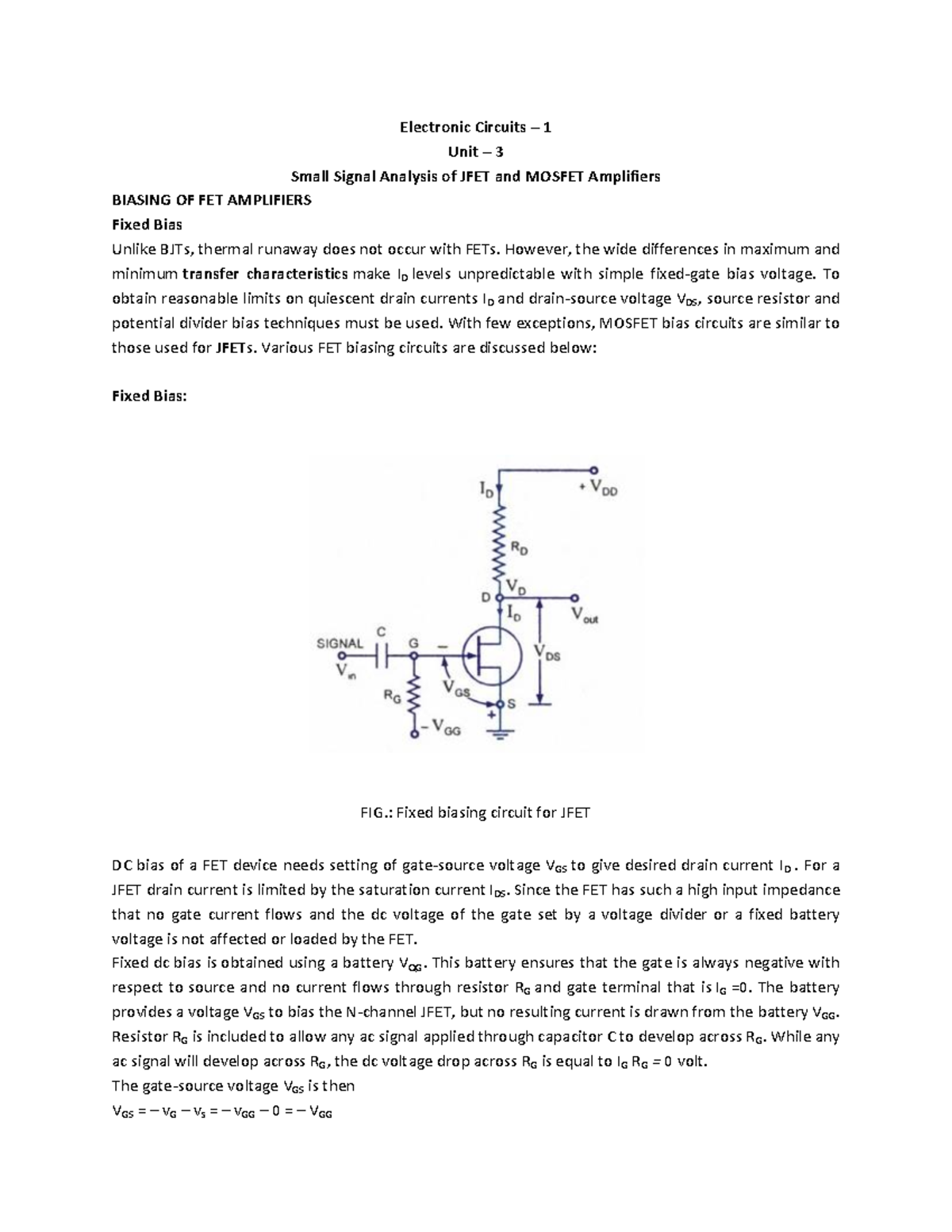 Note 1474205380 - For revision purposes - Electronic Circuits – 1 Unit ...