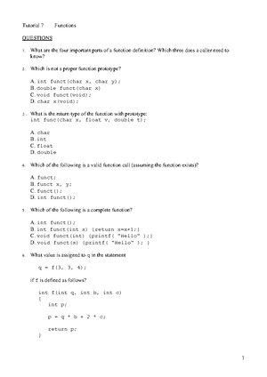 IE1005 Tutorial and Practical Exercises Part 1 - IE1005 From Computational Thinking to ...