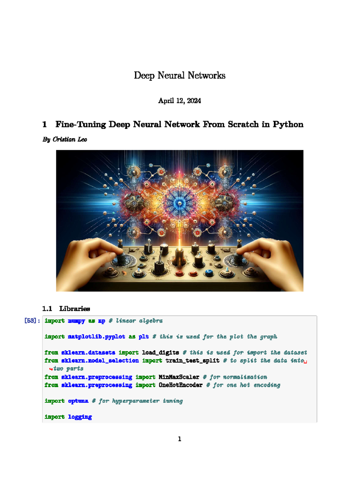 Deep Neural Networks Cyber Security Notes Deep Neural Networks April 12 2024 1 Deep Neural