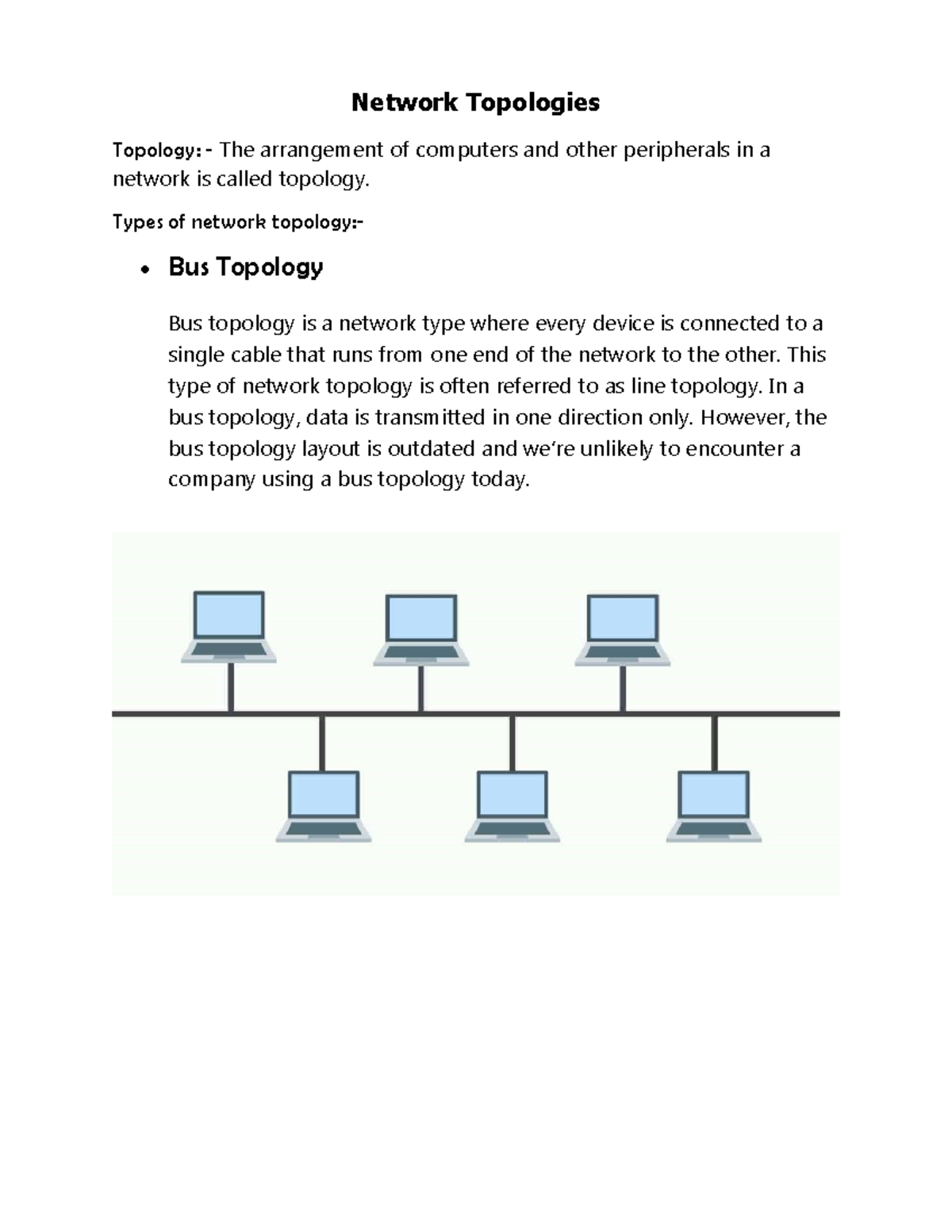 Network Topologies - Network Topologies Topology: - The arrangement of ...