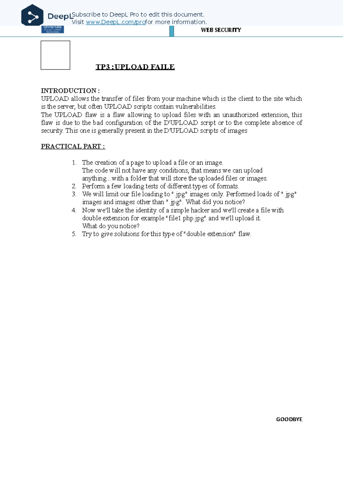 TP3 File Upload en - Dr.Niar - Djillali Liabès University of Sidi Bel ...