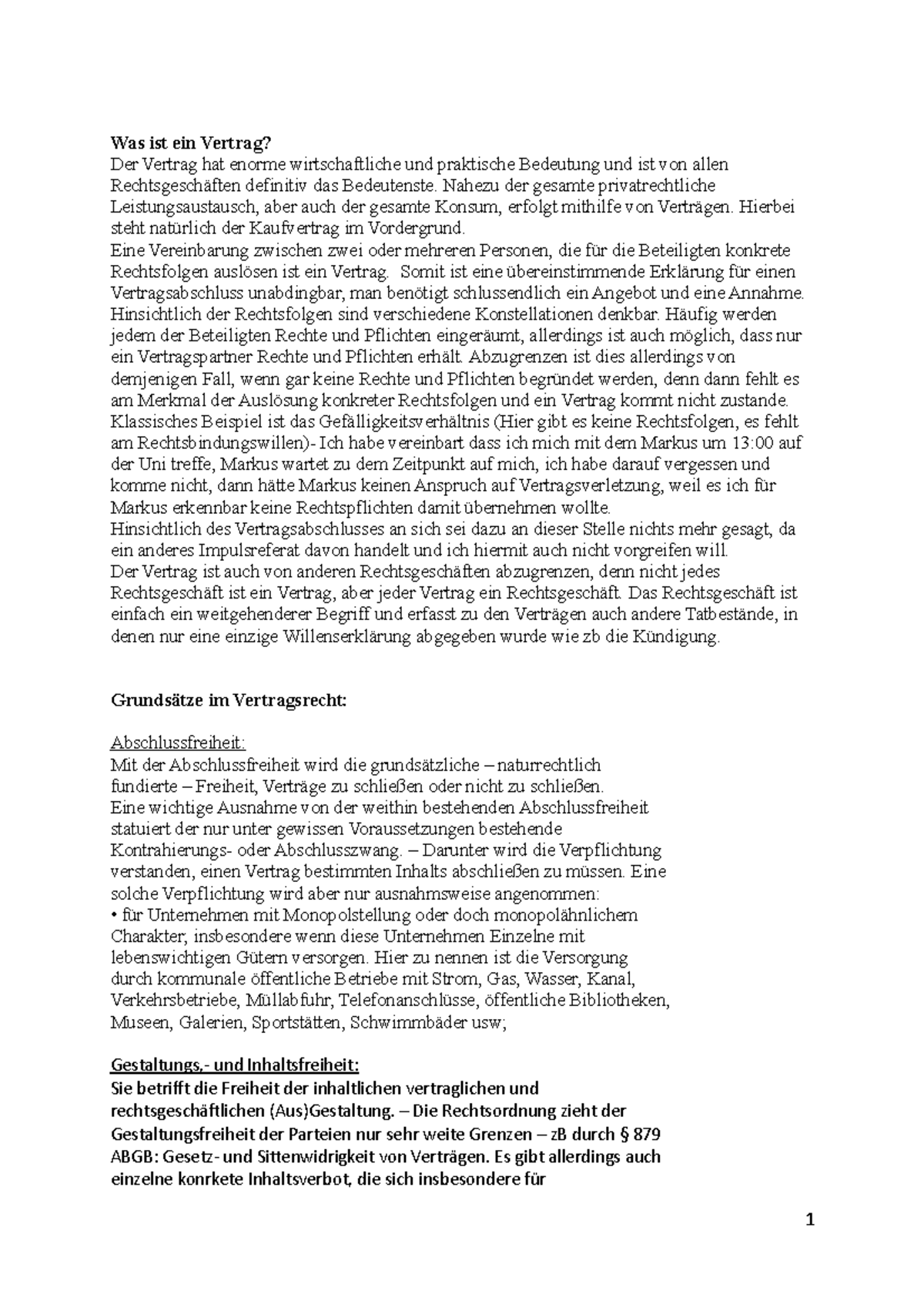 Vertragstypen - Was ist ein Vertrag? Der Vertrag hat enorme ...