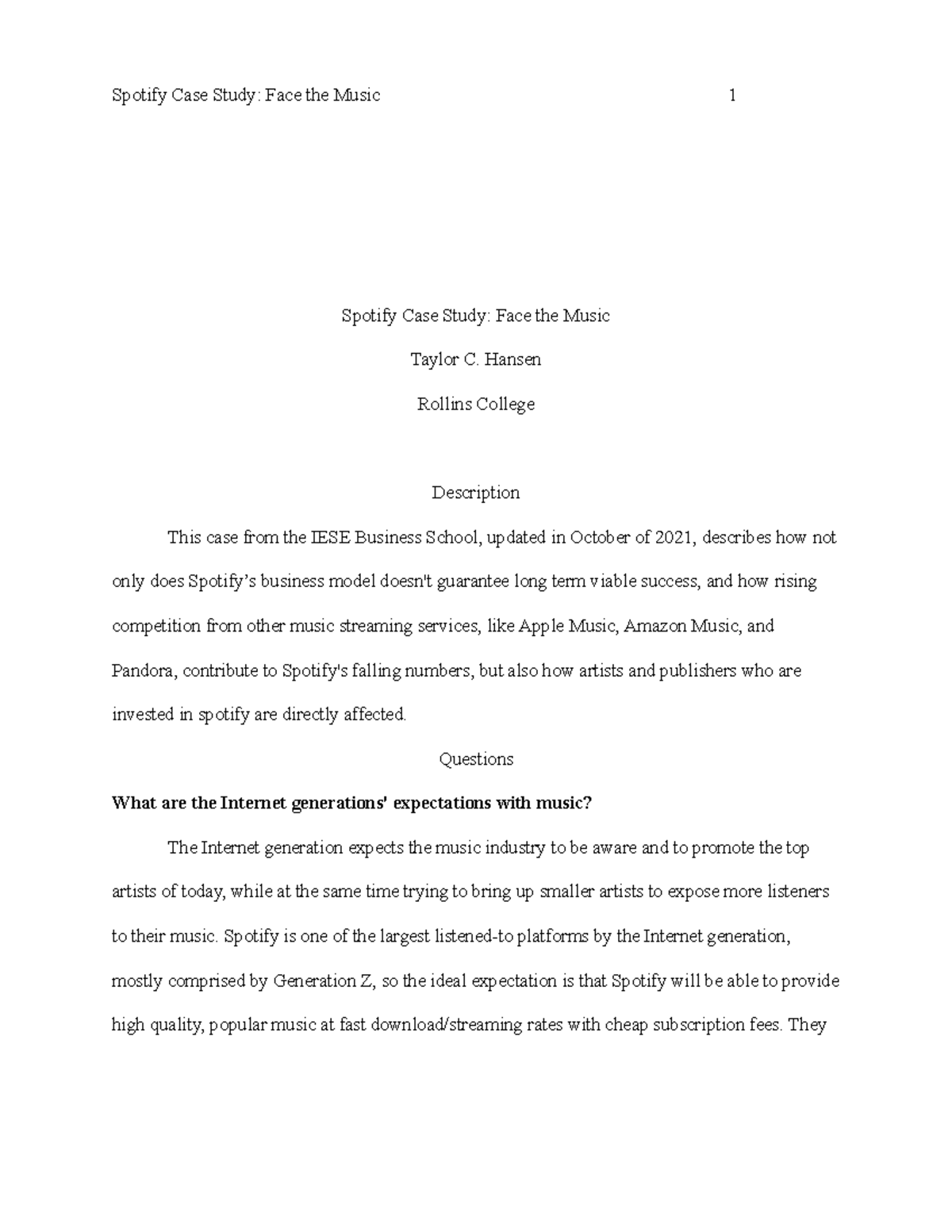 TH Spotify Case Study FULL - Spotify Case Study: Face the Music Taylor ...