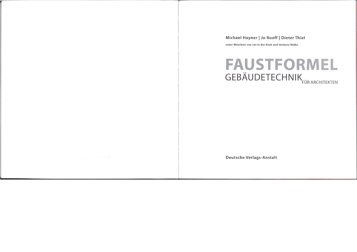 Hayner, Ruoff, Thiel 2011 - Faustformel Gebäudetechnik für Architekten ...
