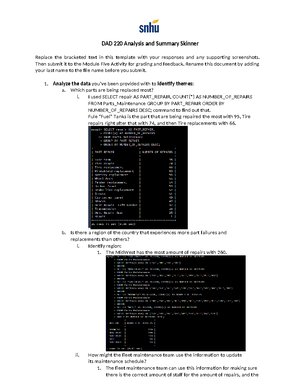 DAD 220 Database Documentation Skinner - DAD 220 Database Documentation ...