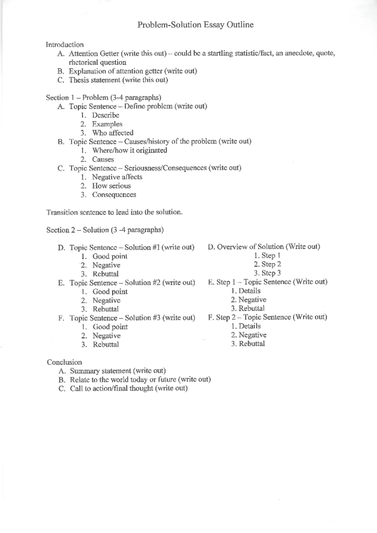 Problem Solution Essay Outline - Data Science Foundutions - Studocu
