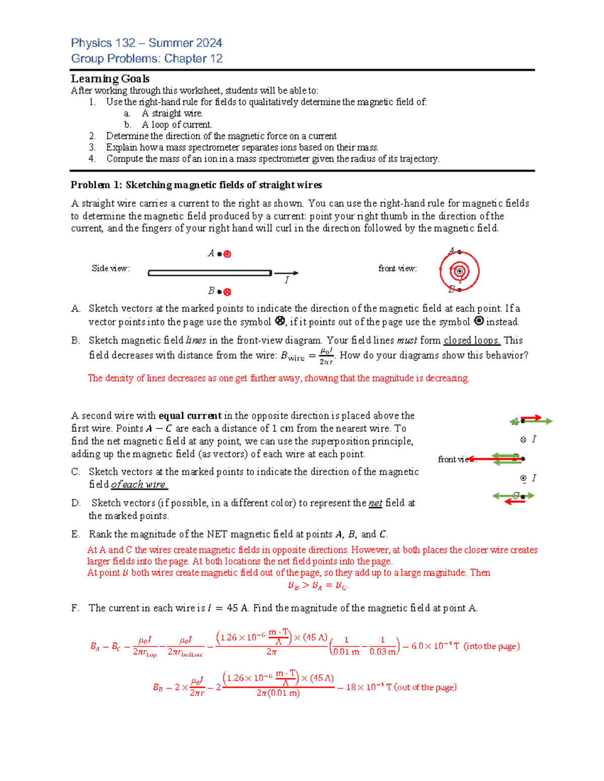 Ch 12 GP Answers - Ch 12 Group Problems Solutions - Physics 132 ...