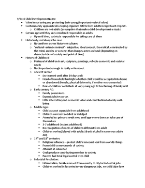 Exam 1 Notes - Exam 1 Notes I Prenatal Development A Key Points 1 ...
