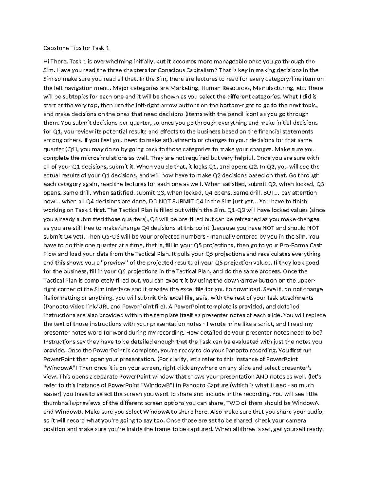 Capstone Tips for c216 - Capstone Tips for Task 1 Hi There. Task 1 is ...