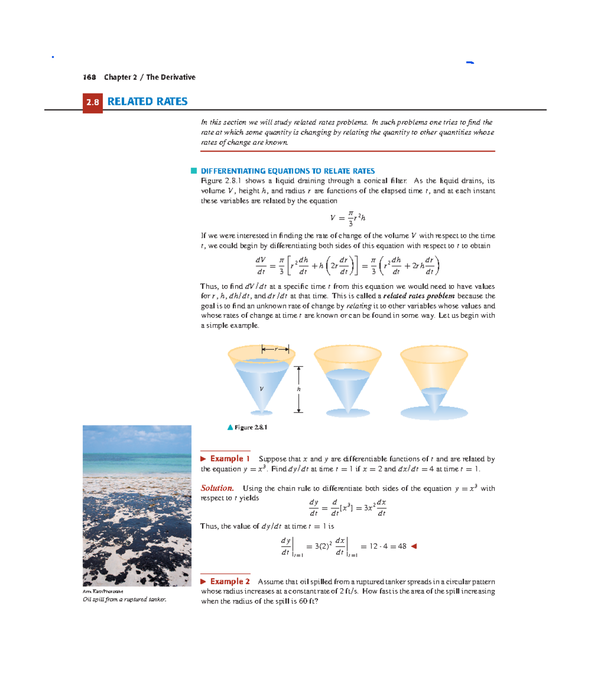 MATH CH2-8 - math work - 168 Chapter 2 / The Derivative 2 RELATED RATES ...