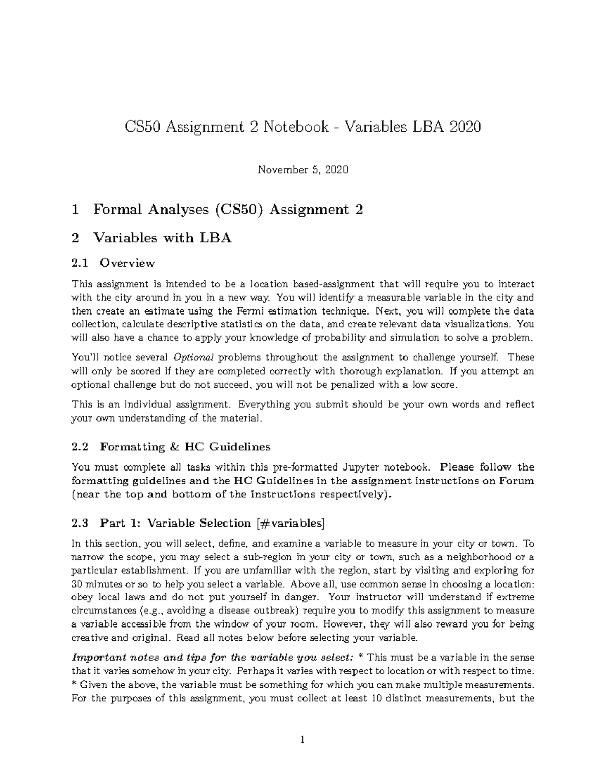 Variables Lba 2020 Cs50 Assignment 2 Notebook Variables Lba 2020 November 5 2020 1 Formal 3784