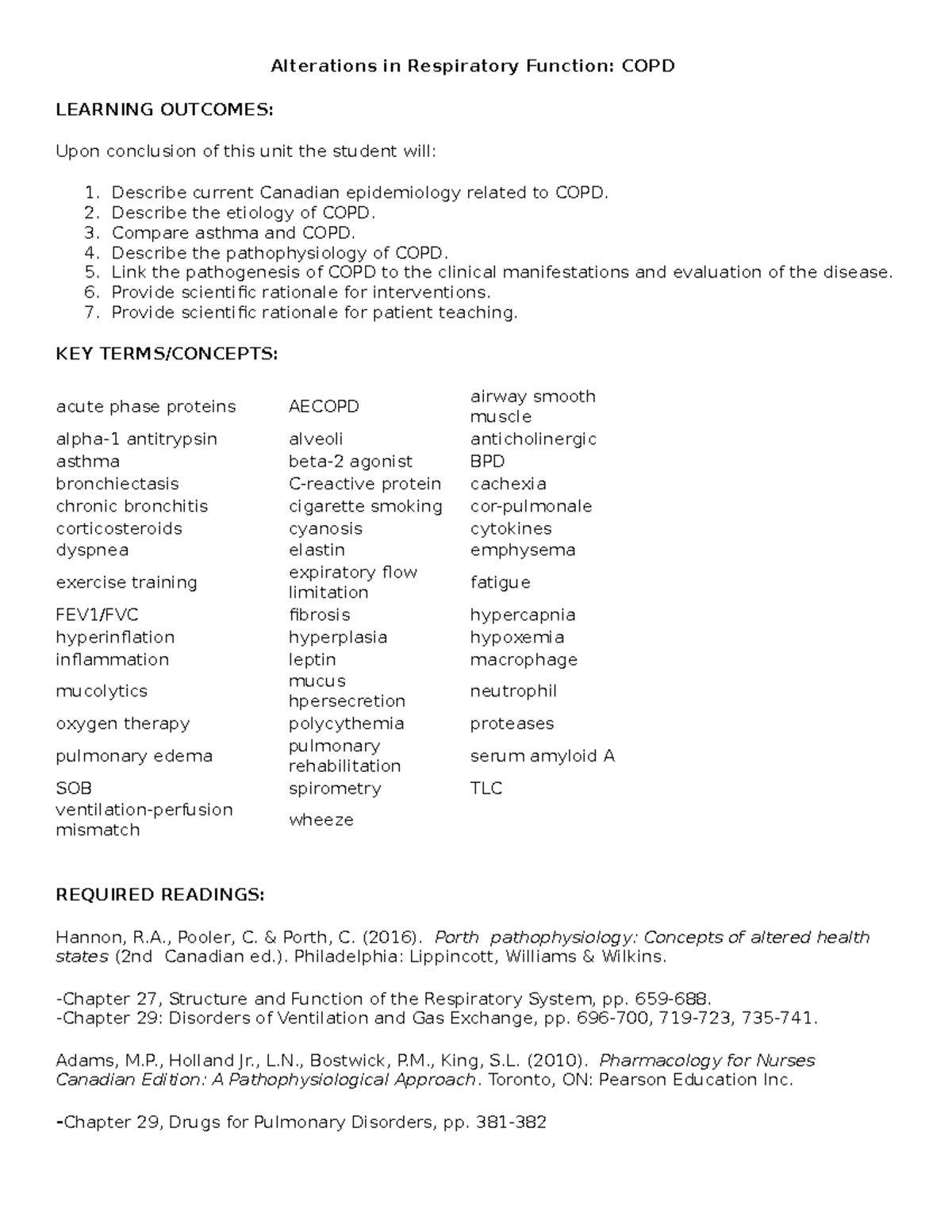 COPD - COPD module notes - Alterations in Respiratory Function: COPD ...