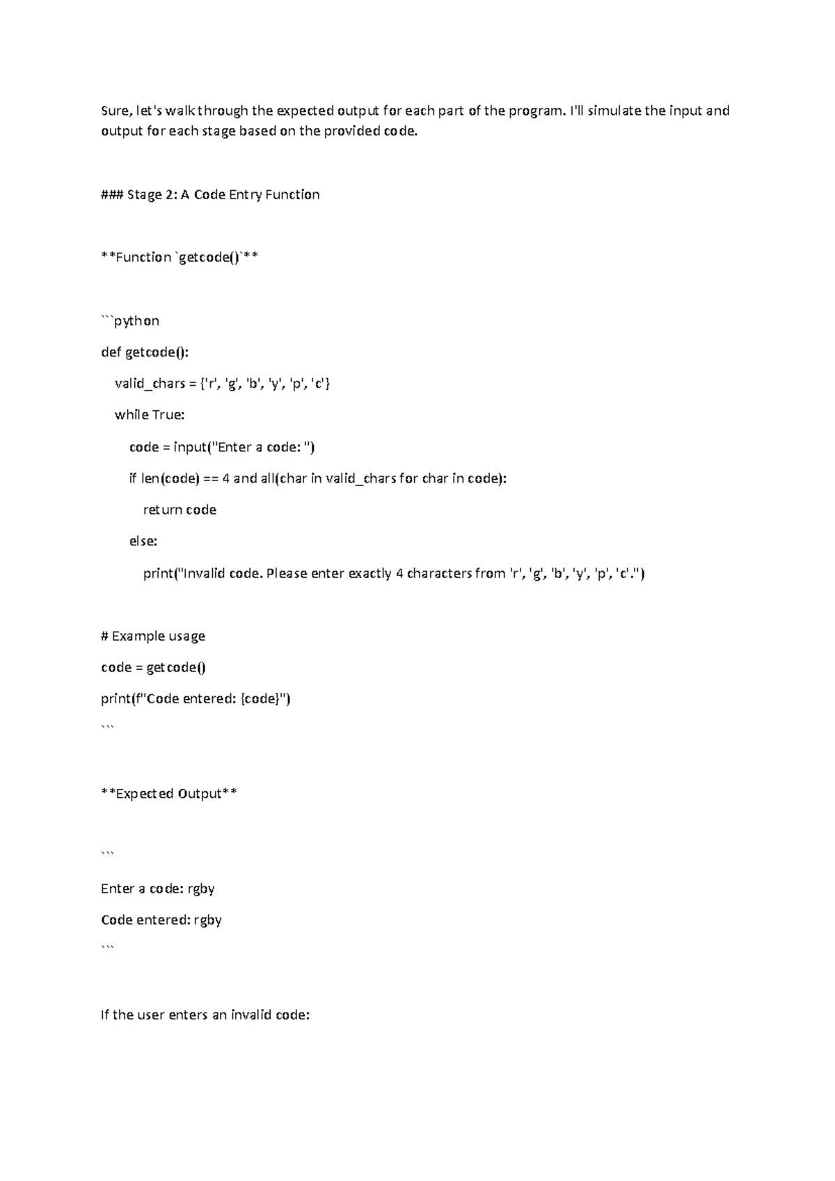 P2 - Lecture - Sure, let's walk through the expected output for each ...