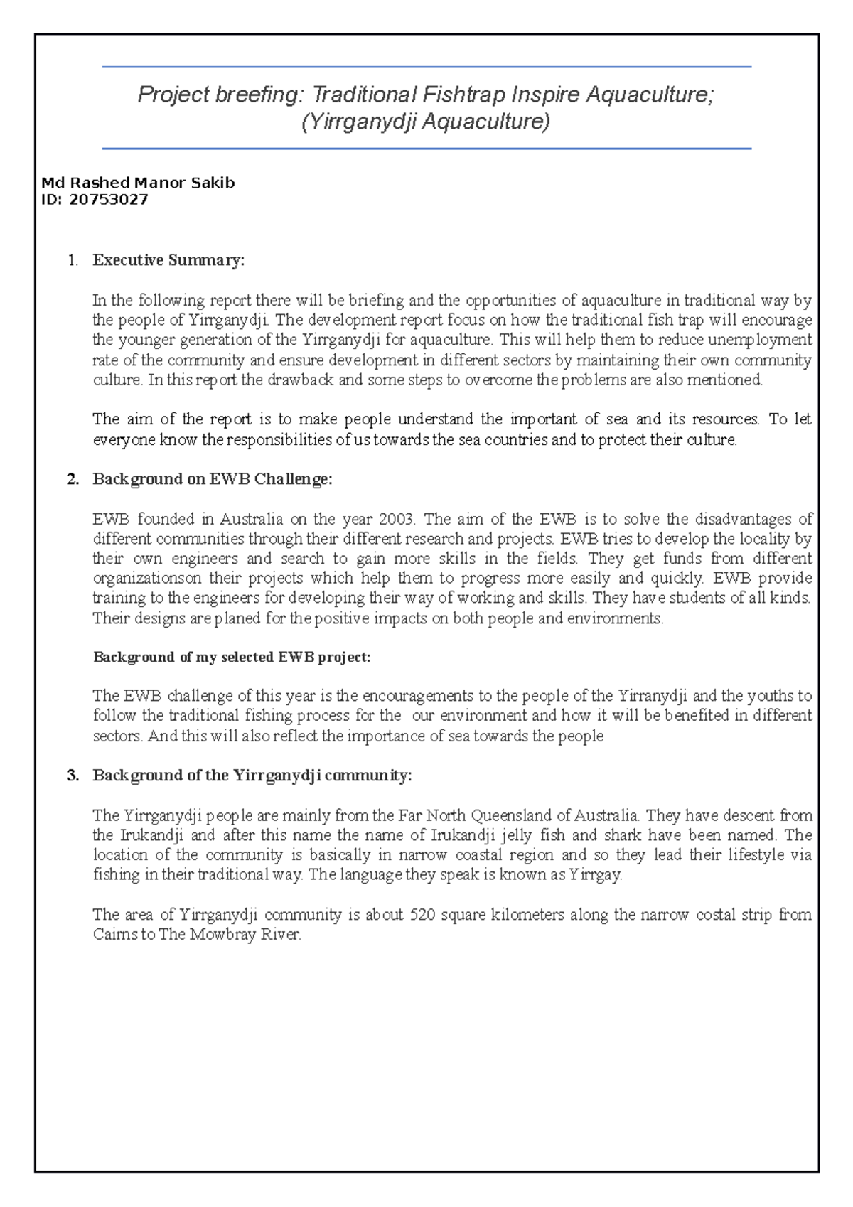 Assesment 1 - EWB challenge fishtrap inspiration. - Project breefing: Traditional Fishtrap ...