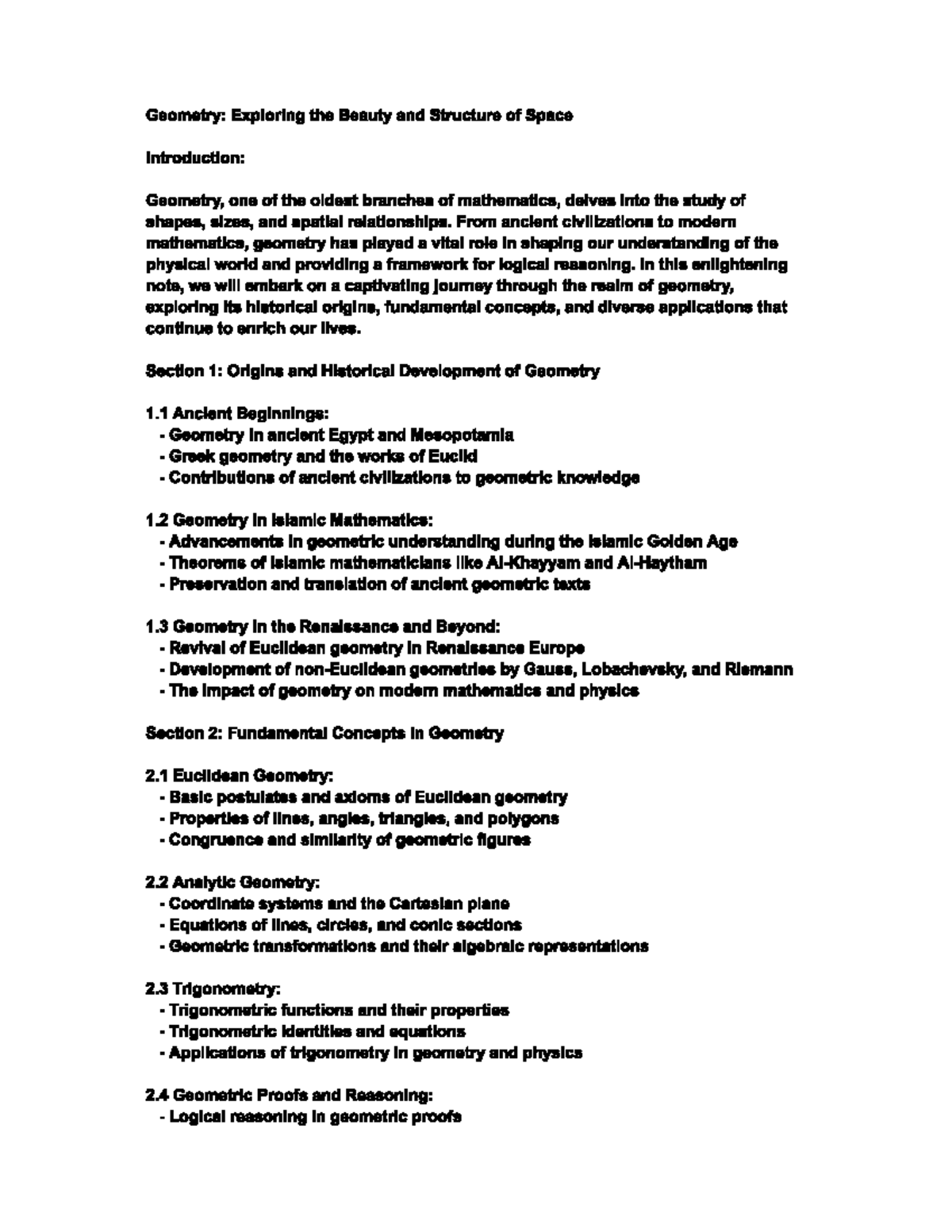 Geometry: Geometry explores the properties and relationships of shapes ...