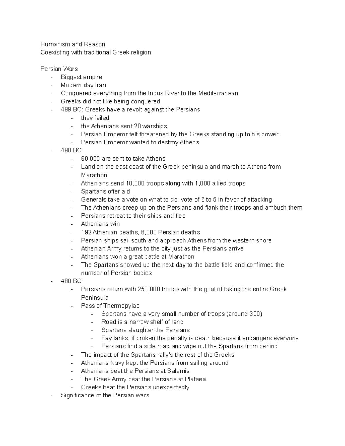 HIST 150 Day 3 Greeks - HIST 150 w/ Mr. John Marsh - Humanism and ...