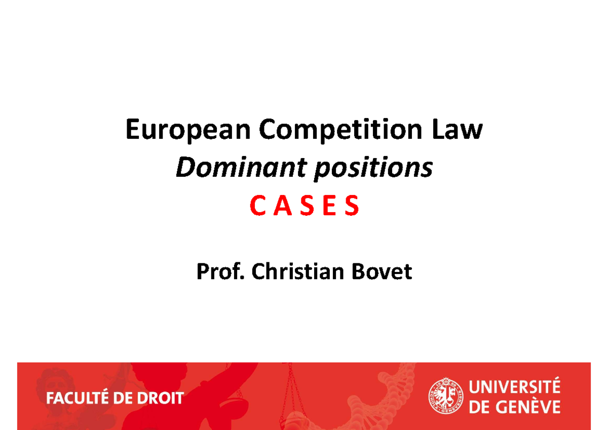 ECL Dominant positions Cases 2023 - European Competition Law Dominant ...