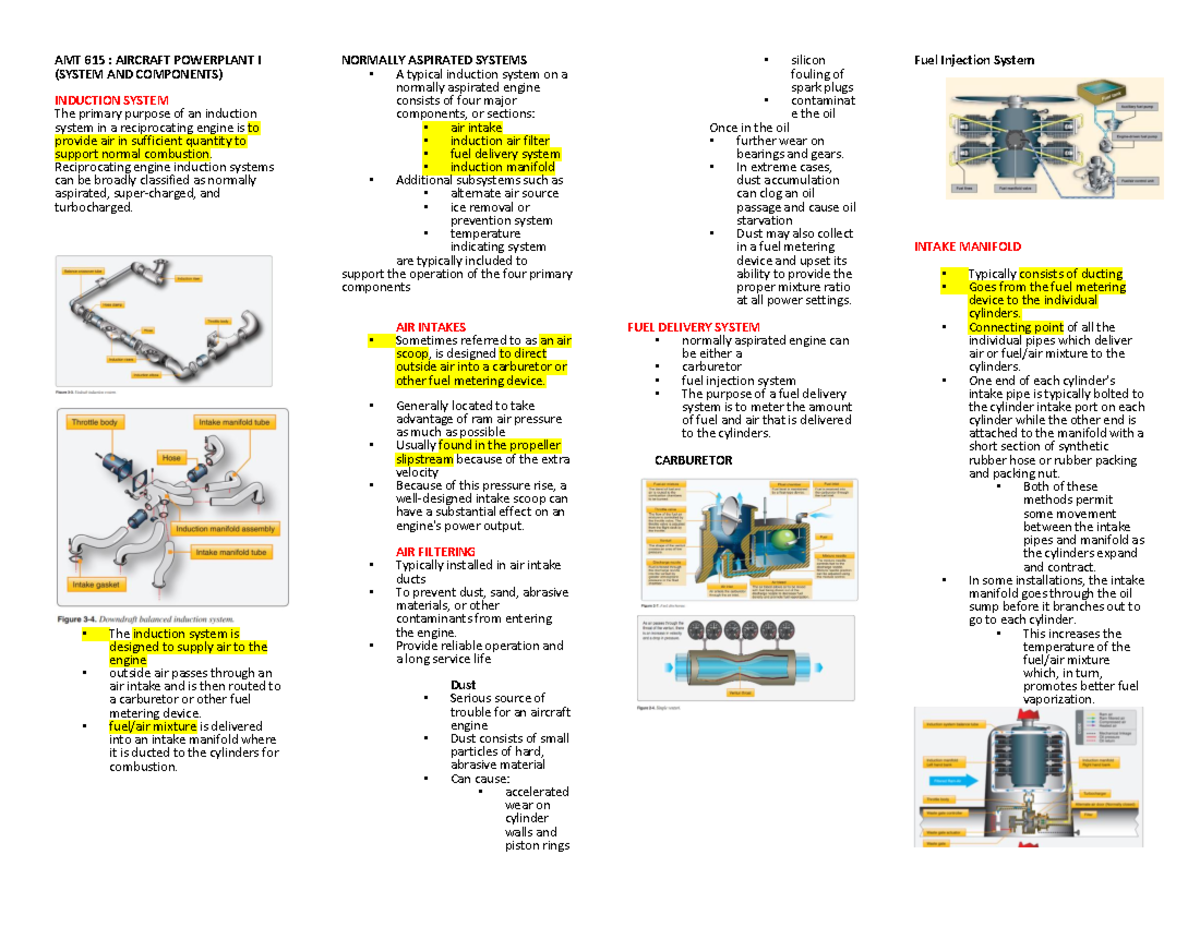 AMT 615 Prelims - amt powerplant - AMT 615 : AIRCRAFT POWERPLANT I (SYSTEM AND COMPONENTS ...
