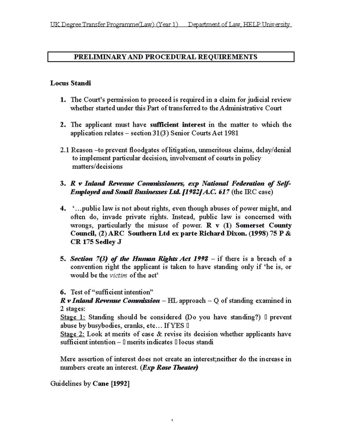 Chap 3- Procedural Requirement for JR [1-7-14] - PRELIMINARY AND ...