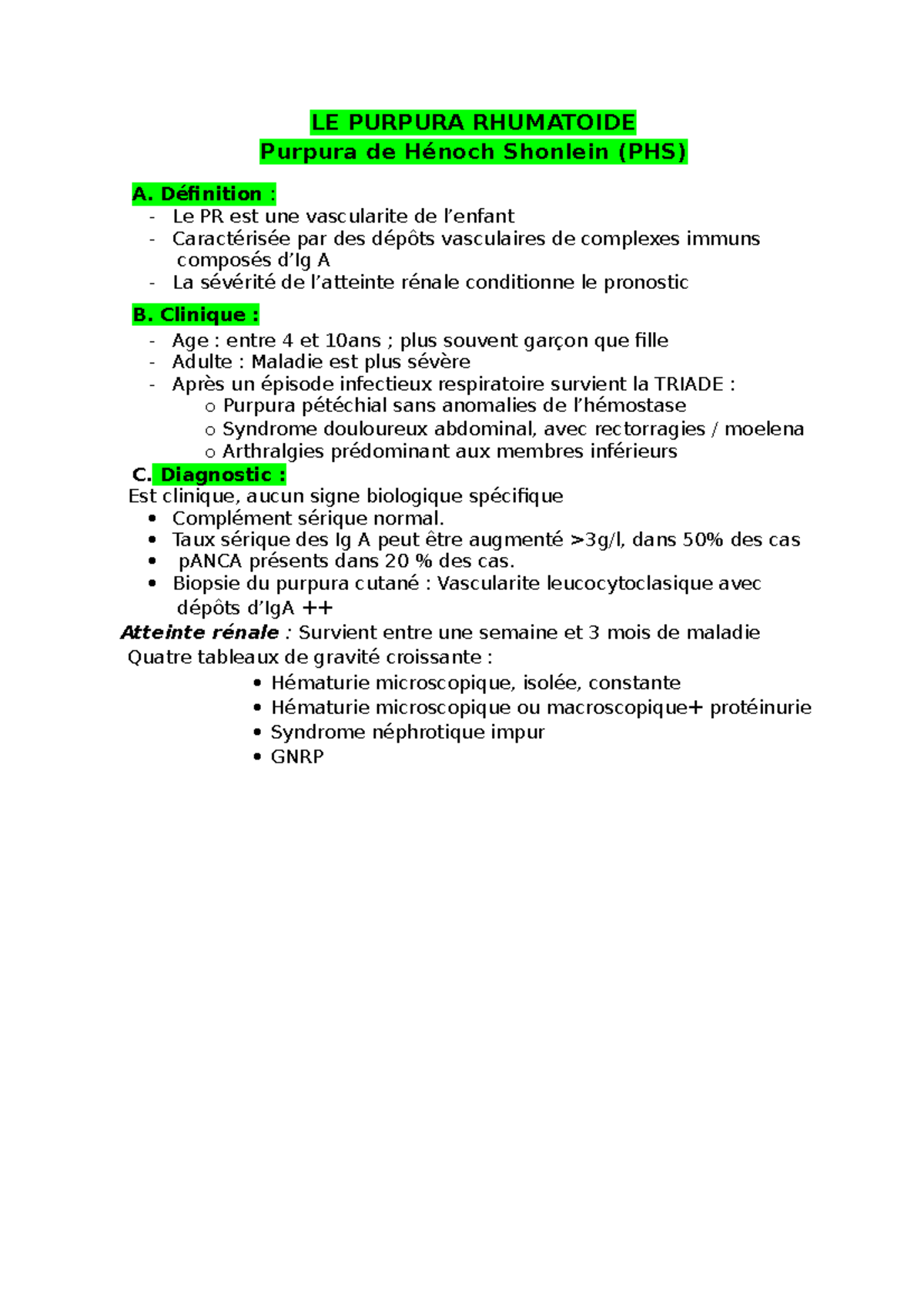 LE Purpura Rhumatoide - LE PURPURA RHUMATOIDE Purpura de Hénoch ...