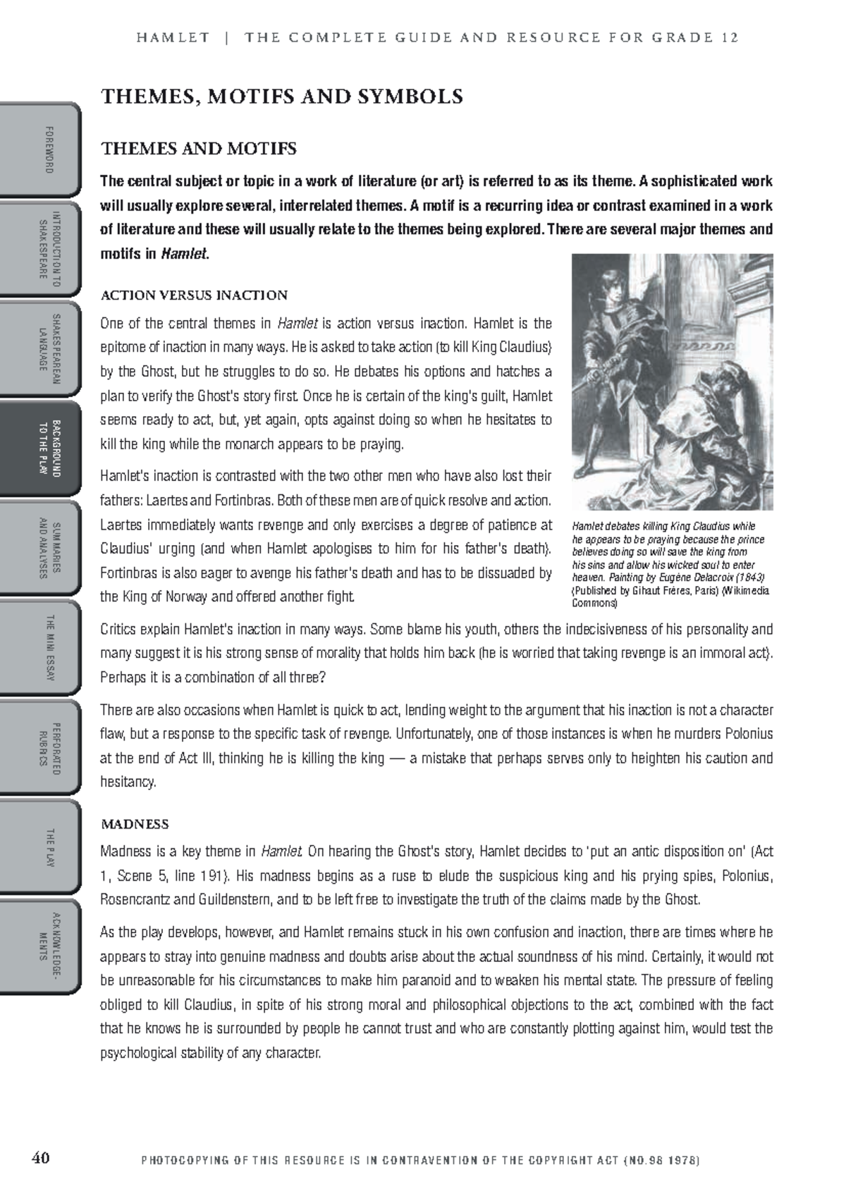 Hamlet Themes Symbols Motifs - 40 P H O T O C O P Y I N G O F T H I S R ...