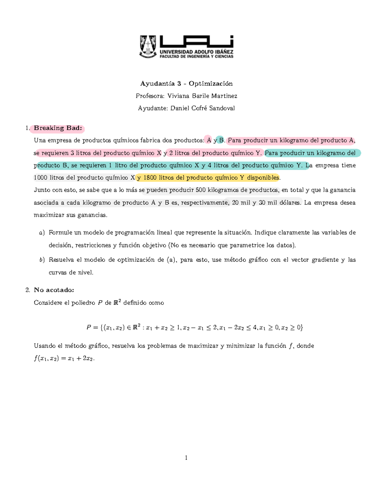 Ayudantía 3 -Modelamiento y método gráfico - Ayudant ́ıa 3 - Optimizaci ...