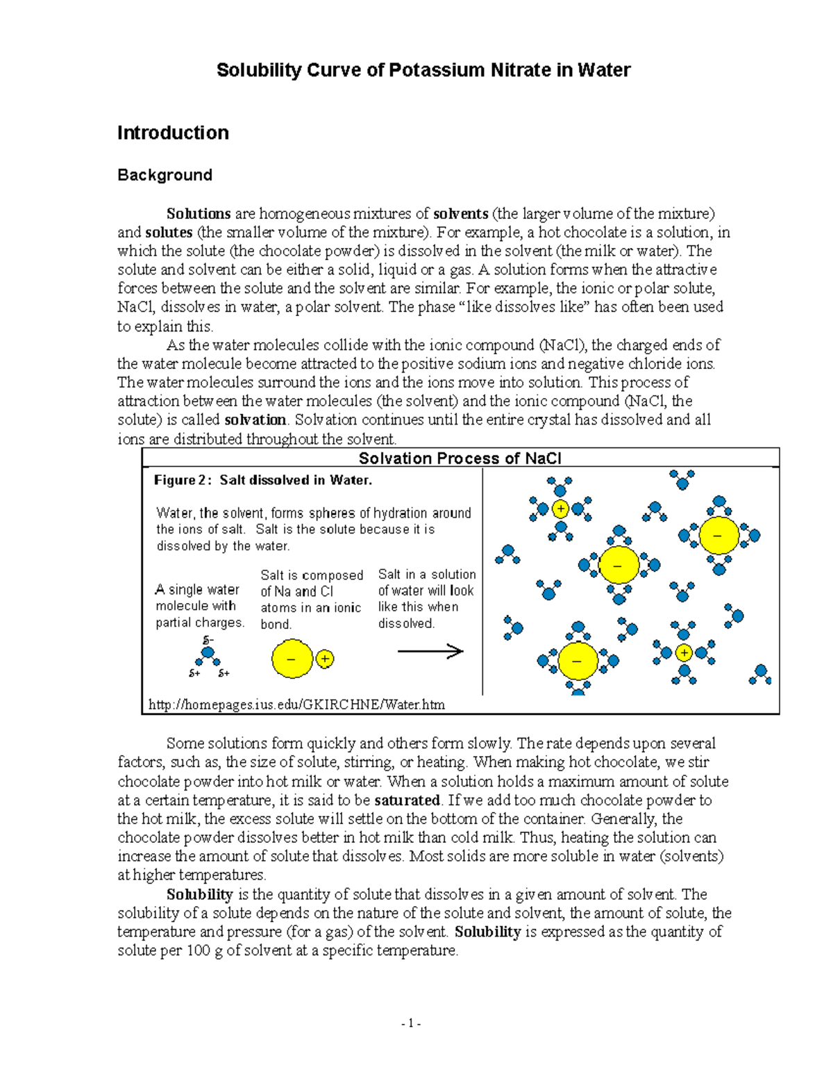 Solubility Curve Lab - This is a assignment - CHEM 24 - Sacramento ...