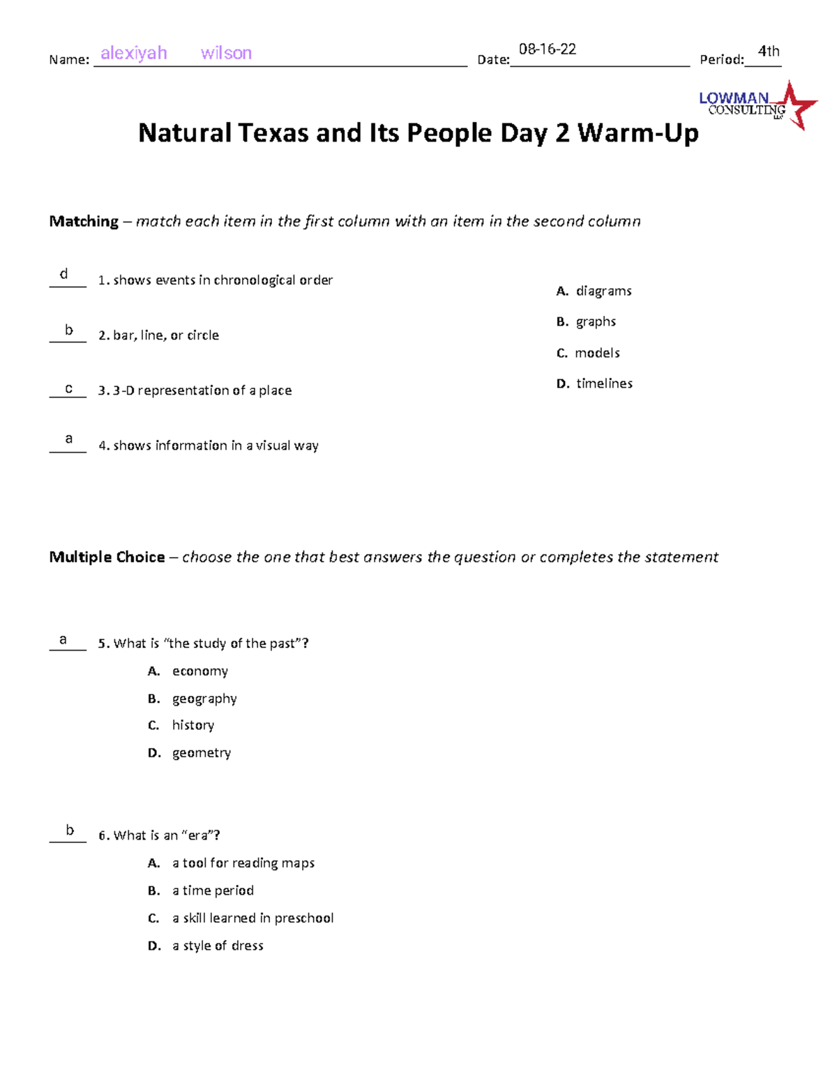 Kami Export - \ - Day 2. Warm-Up. Natural Texas. Social Studies. 7th ...