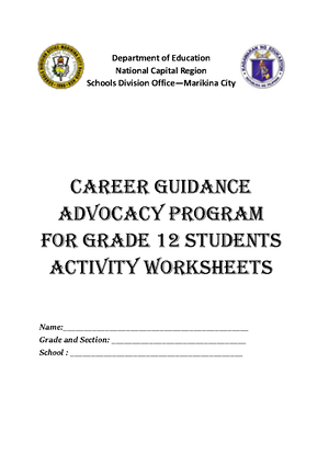 Career Guidance Program Module 6 - Up, Up in the Ladder of My Career ...