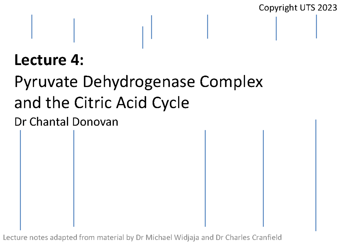 Lecture 4 Metabolic Biochemistry Autumn 2023-1 - Lecture 4: Pyruvate ...