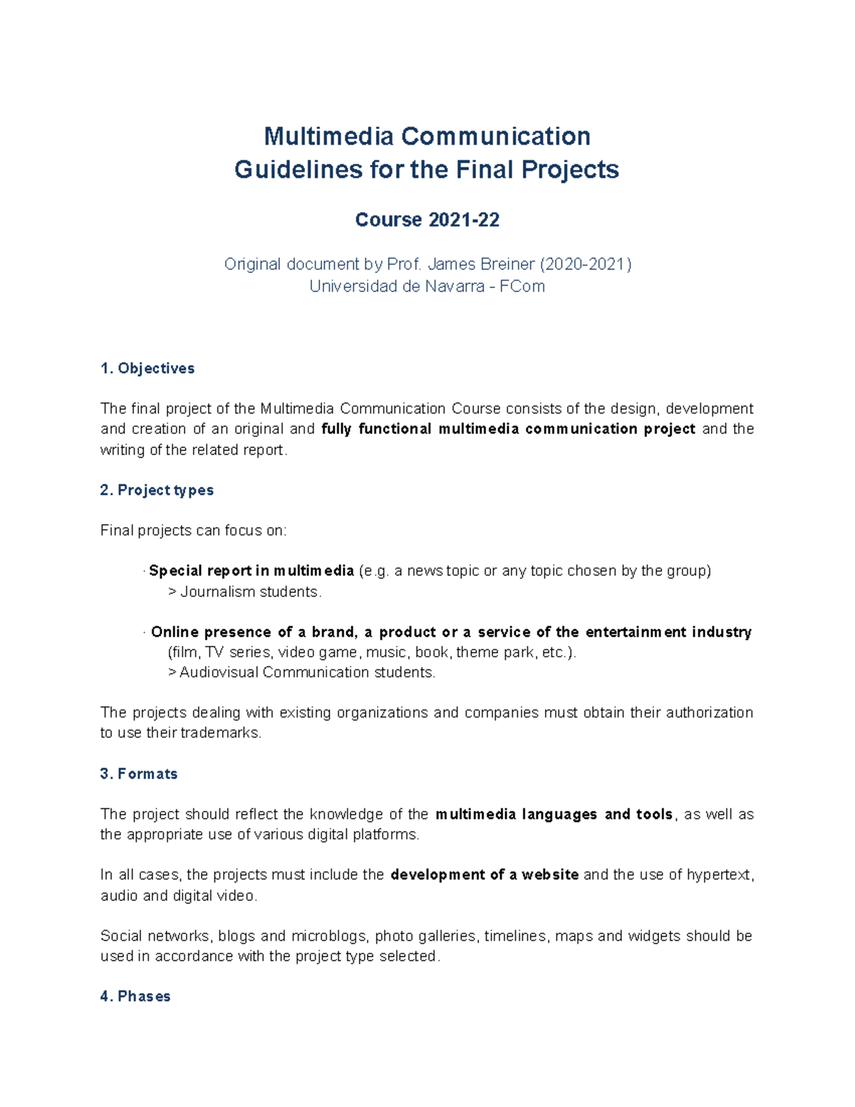 2021 Guidelines for Final Project - Multimedia Communication Guidelines ...