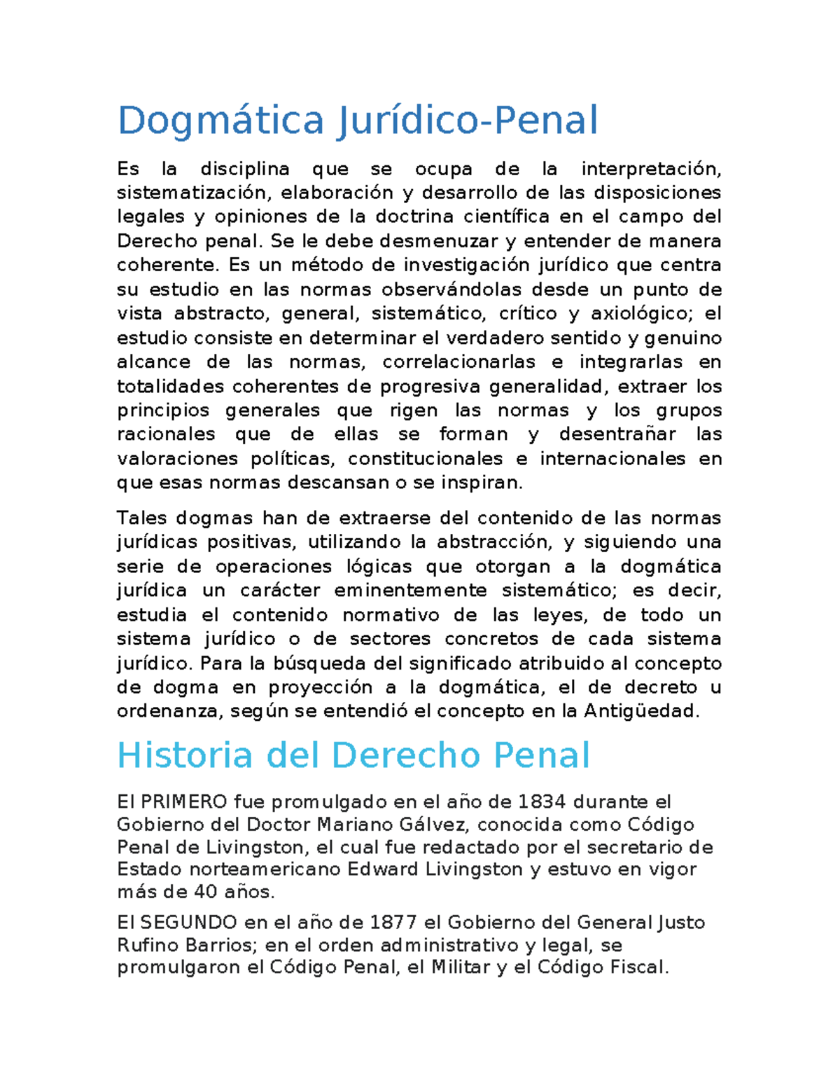 Derecho Penal - repaso - Dogmática Jurídico-Penal Es la disciplina que se ocupa de la - Studocu