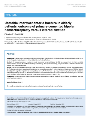 Total hip replacement as primary treatment of unstable ...