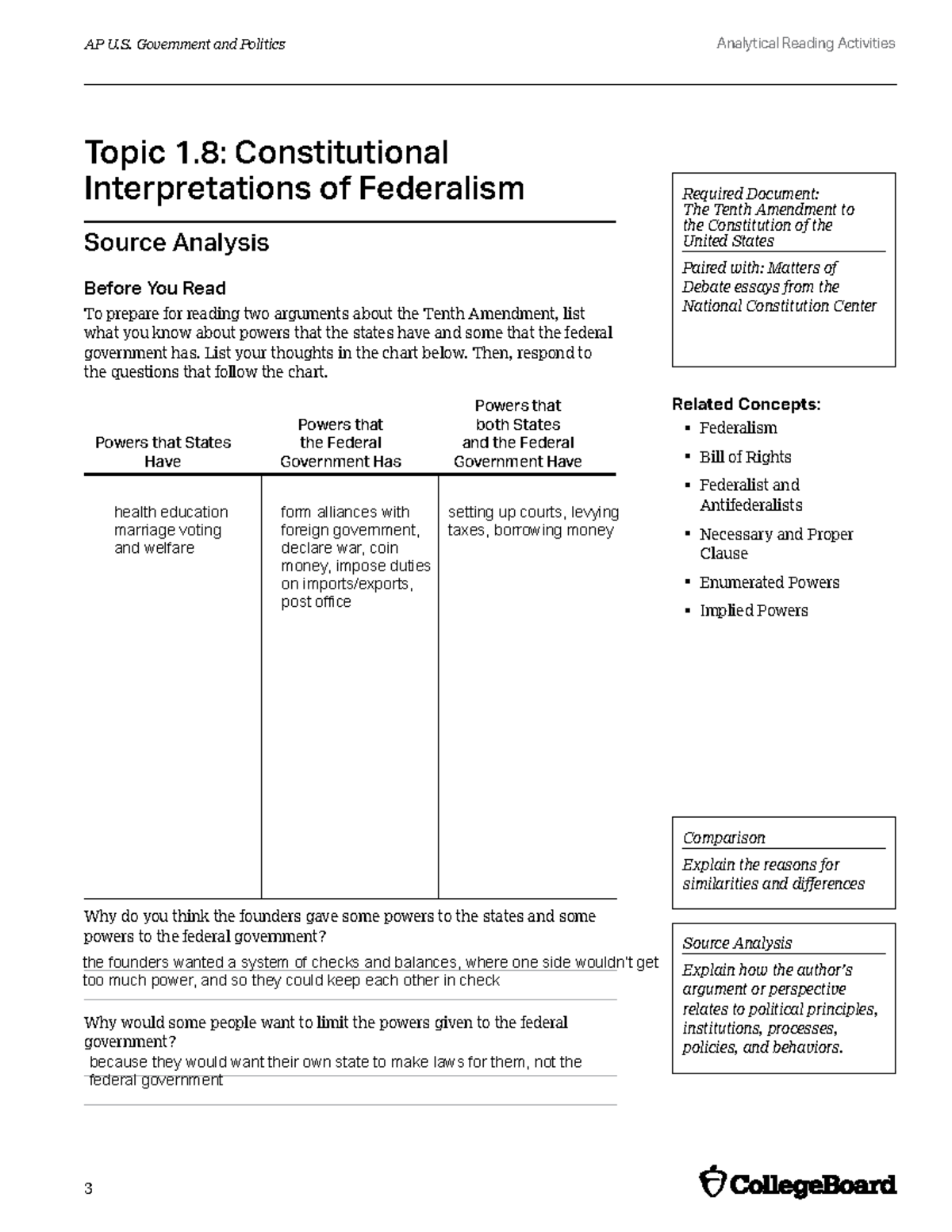 Topic 1.8 Constitutional Interpretations of Federalism - Topic 1 ...