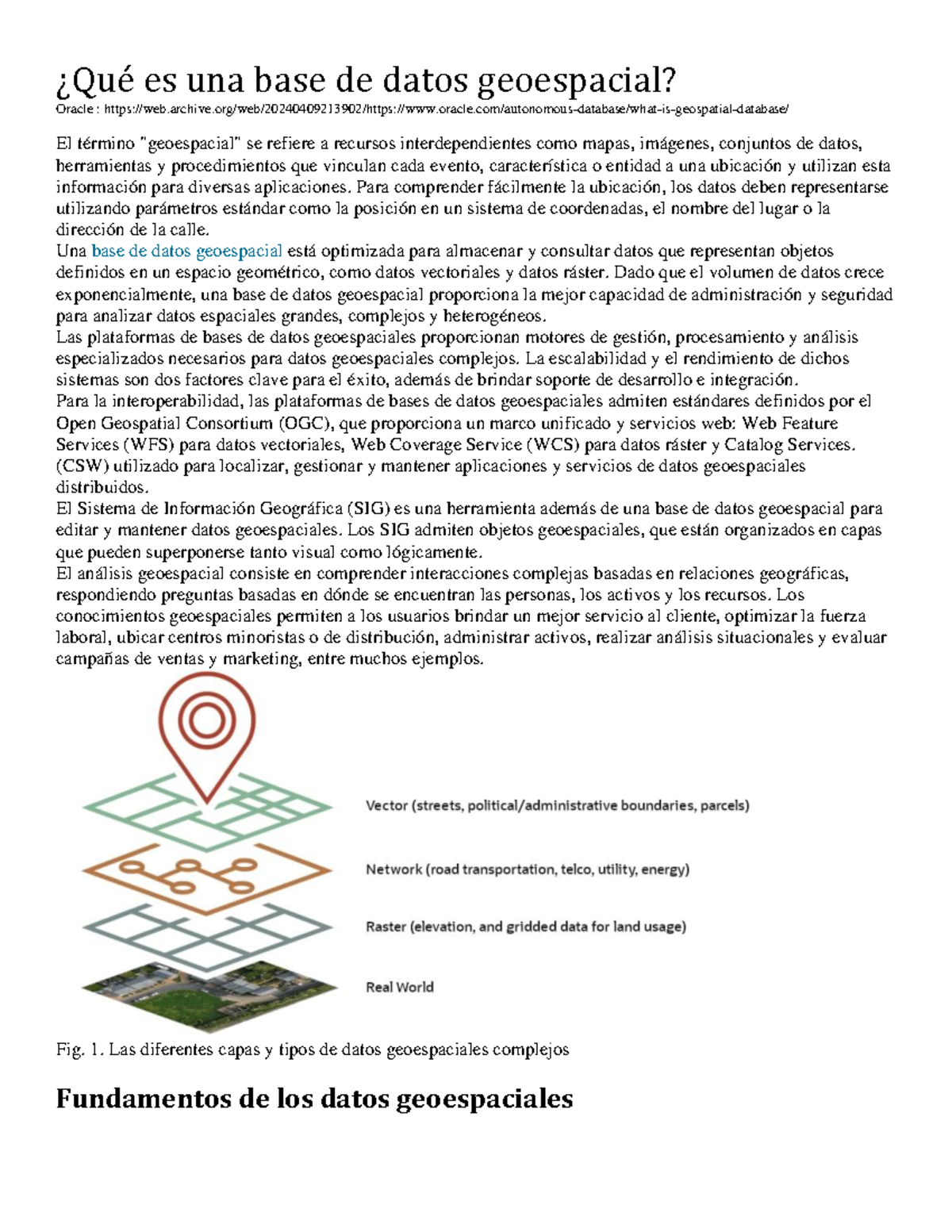 GIS SDB Que es una base de datos geoespacial-Oracle - ¿Qué es una base ...