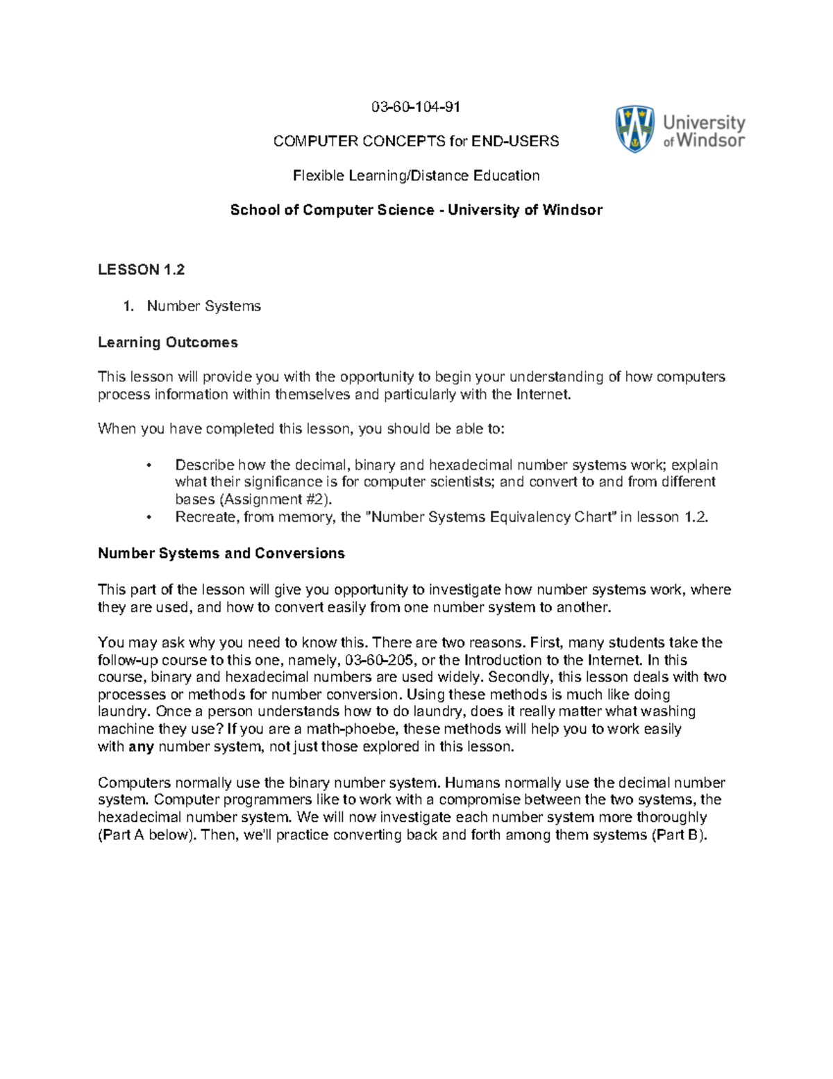 Lesson 1 - Lecture notes 1 - 03 # 60 # 104 # 91 ( ( COMPUTER(CONCEPTS ...