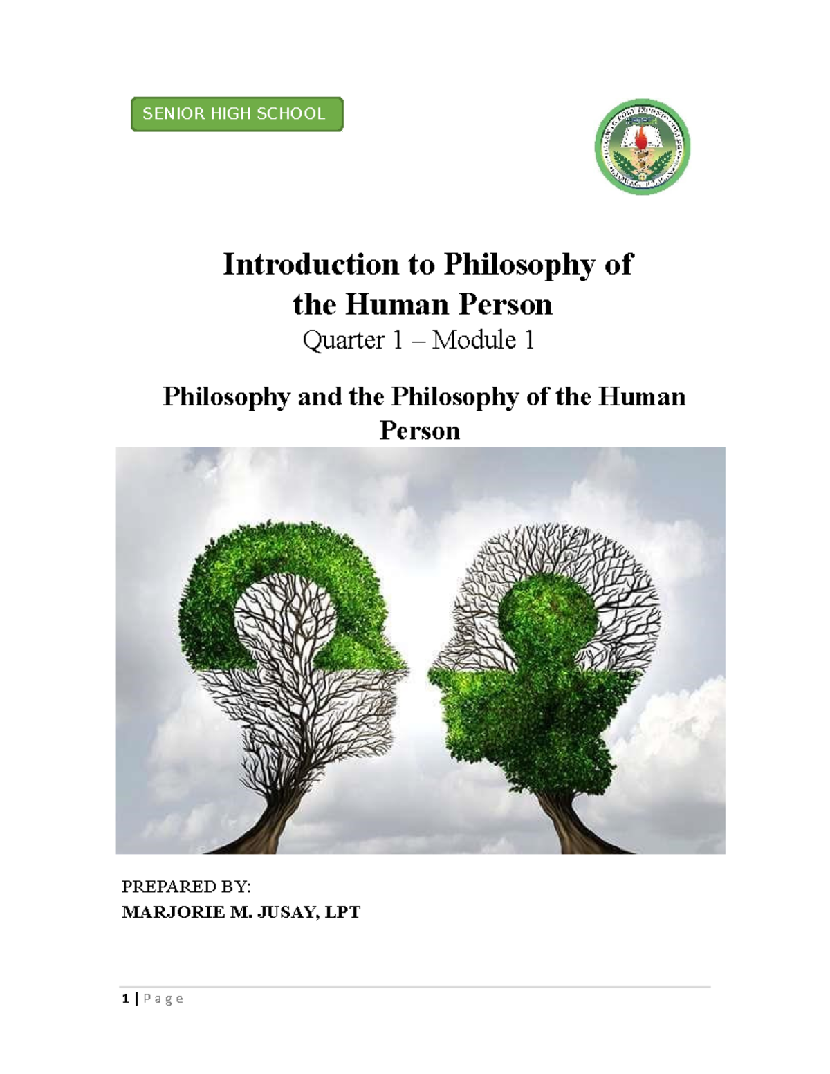 Philosophy - Module - GREAT LESSON - Senior High School Introduction to ...