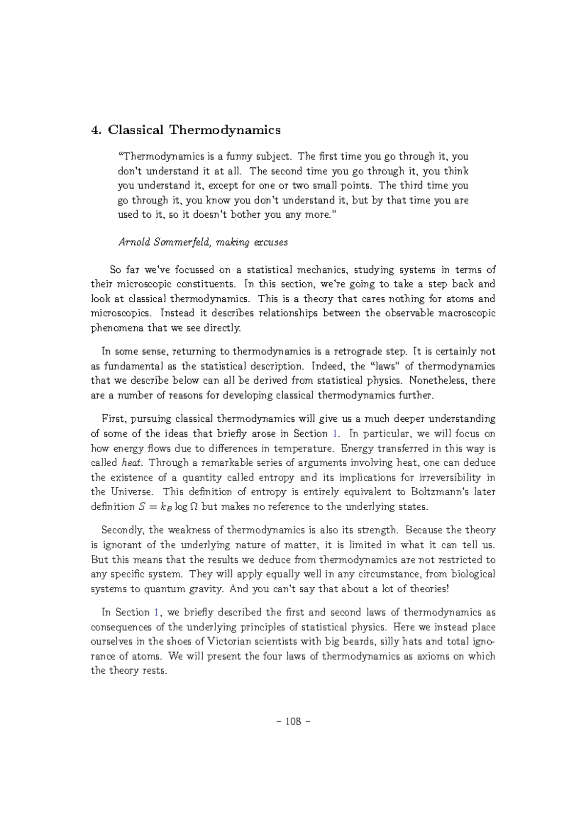 Statistical Physics 2011-2012 Lecture 4 - Classical Thermodynamics - 4 ...