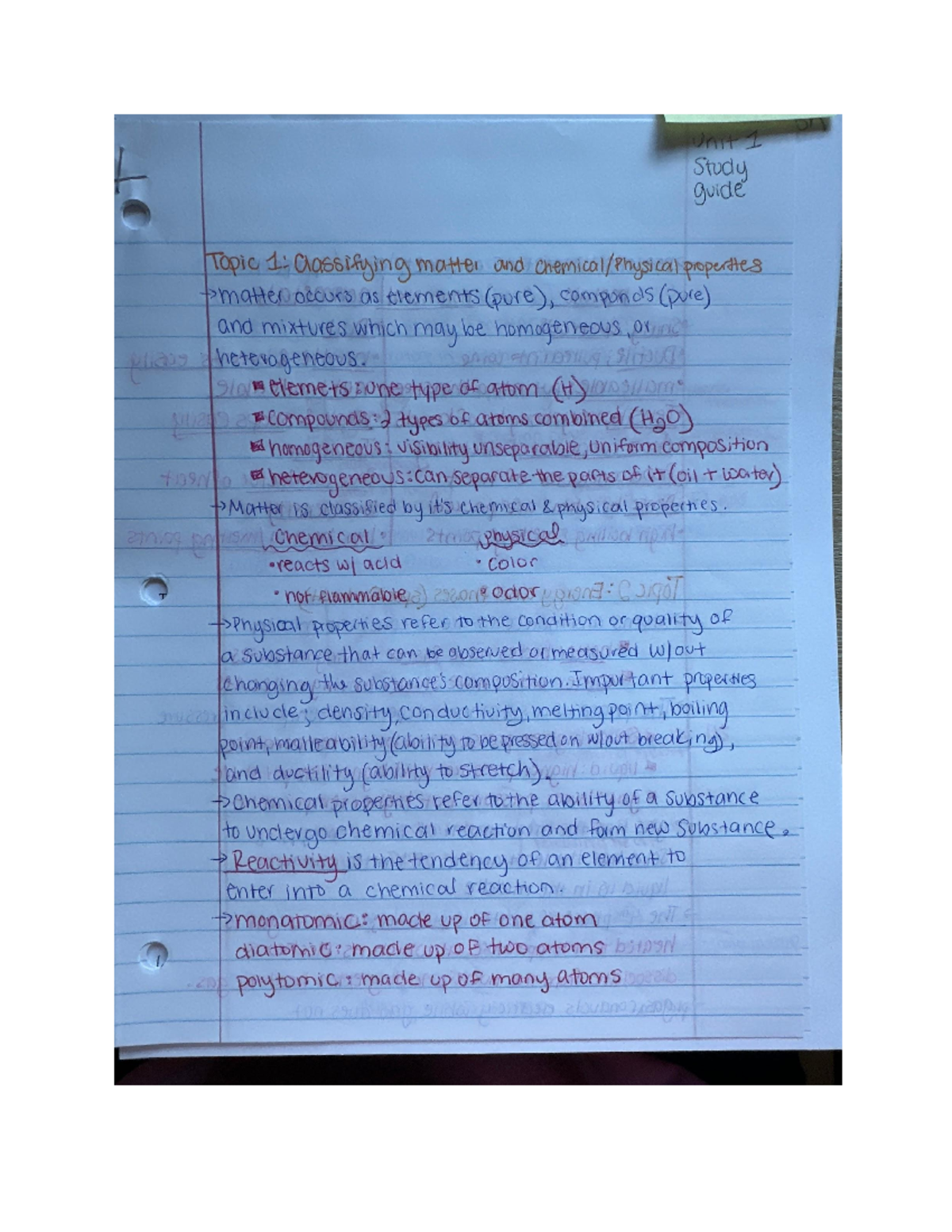 Chem unit 1 - this is the EK study guide for unit 1 - Studocu