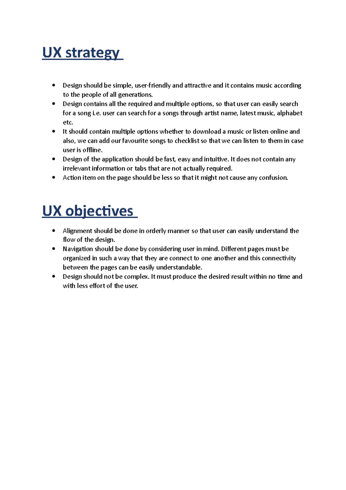 UX strategy and objective - UX strategy Design should be simple, user ...