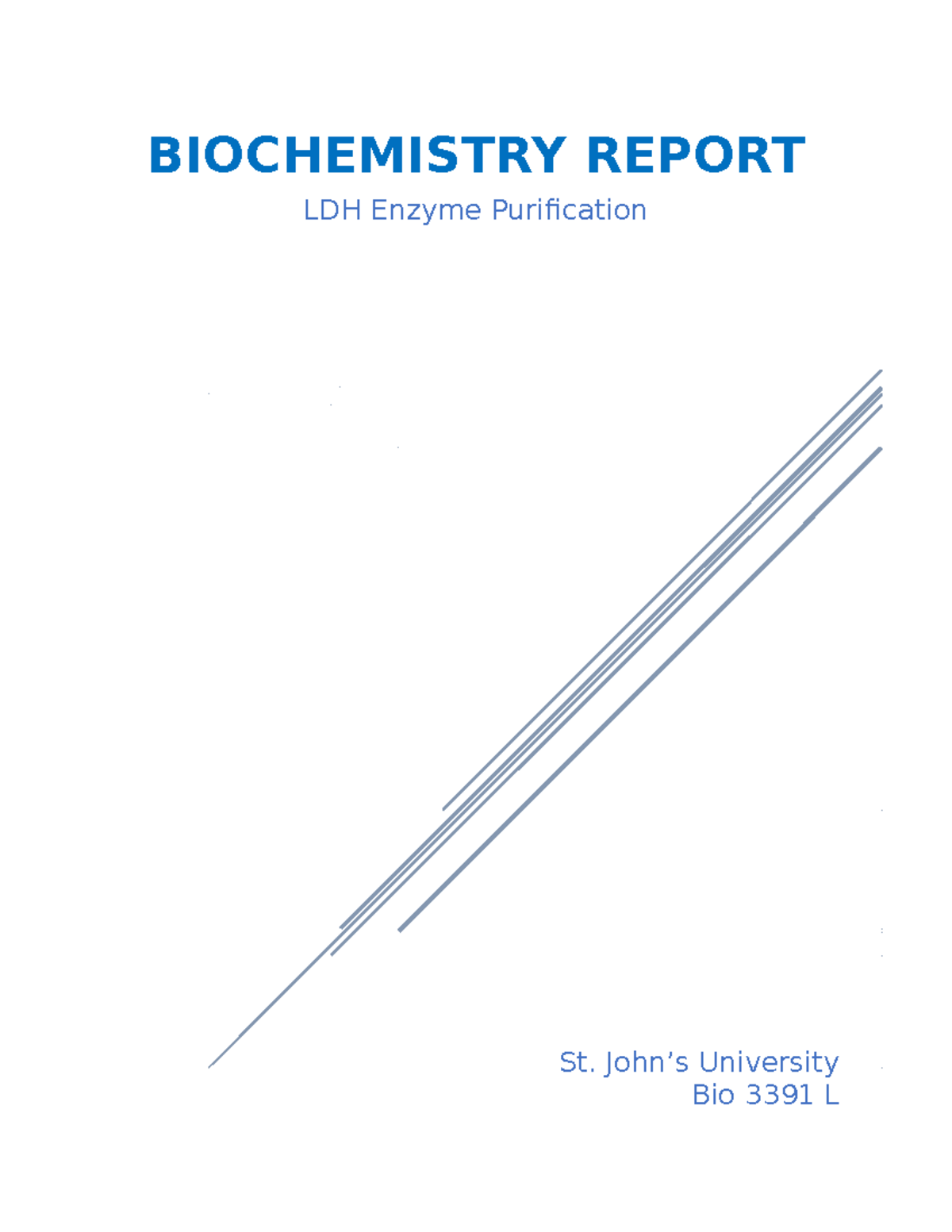 Biochem report - review - BIOCHEMISTRY REPORT LDH Enzyme Purification ...