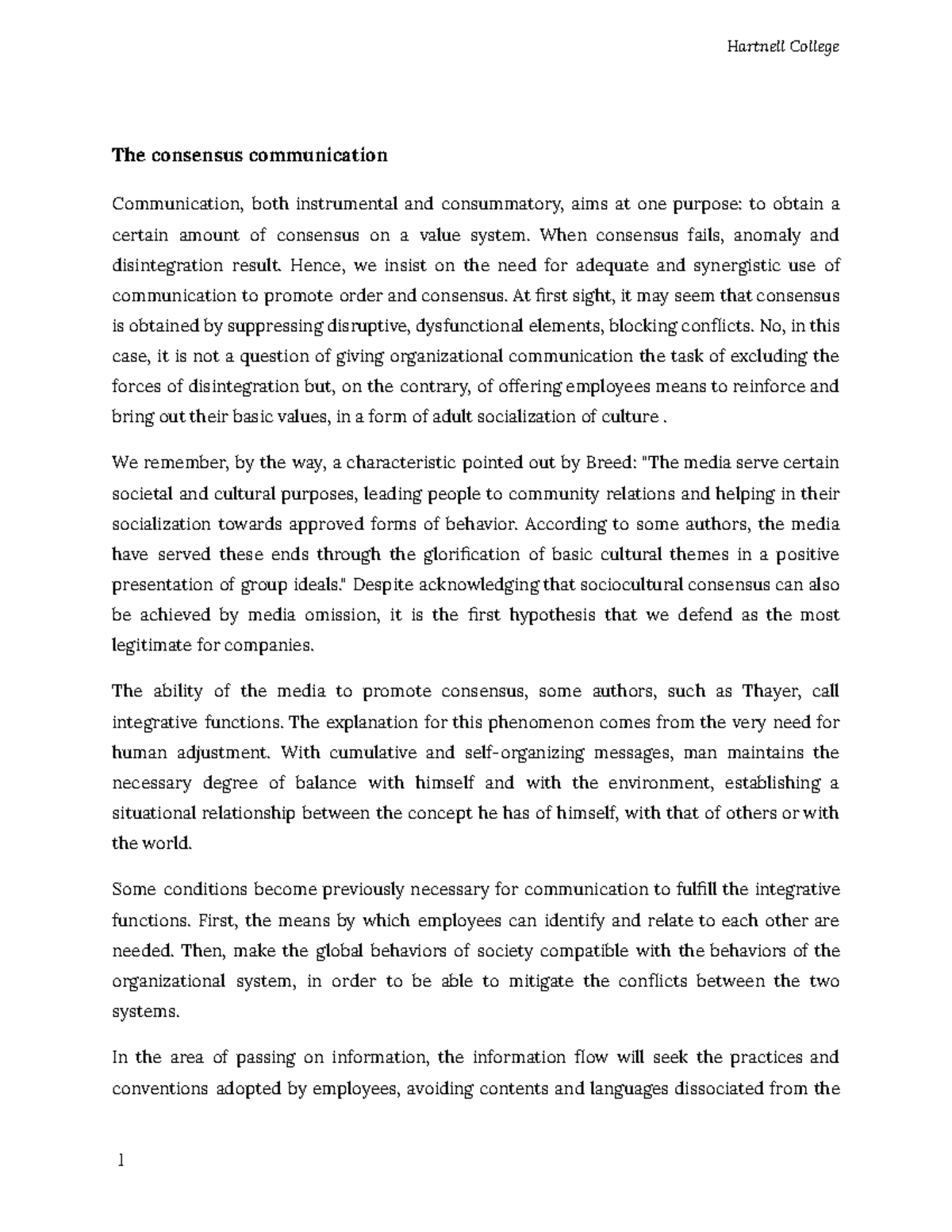 Consensus communication. - The consensus communication Communication, both instrumental and ...